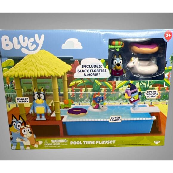 Disney | Toys | Bluey Pool Time Playset With Bluey Pool Cabana And ...